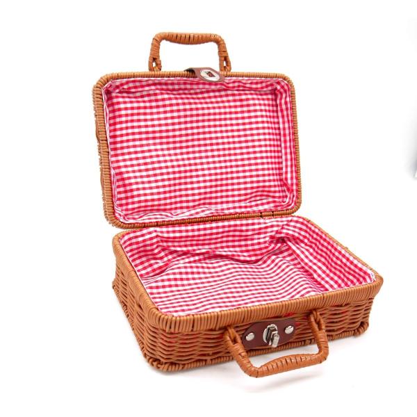 Size:Ｍサイズ ピクニックバスケット ランチバスケット 蓋付き かご 籠 バスケット トランクバスケット カゴ ピクニック 籐かご風 布張り チェック柄 (Ｍサイズ)お出掛けしたくなるくらい可愛いバスケット風のおしゃれなカバンです。行楽...