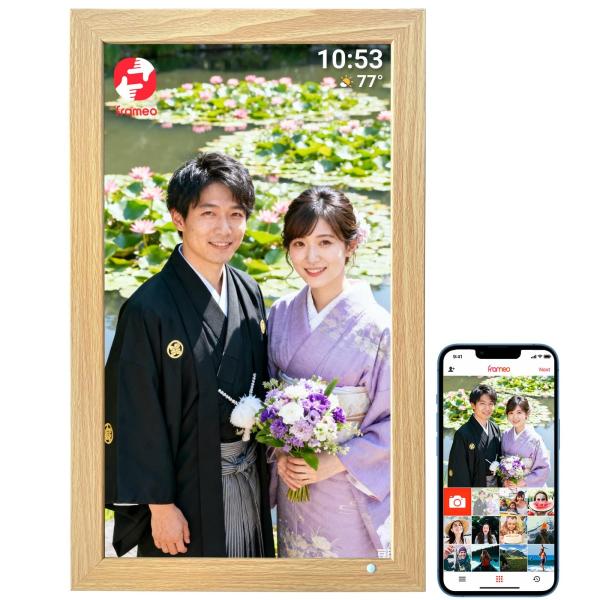 Size:21.5" FRAMEO デジタルフォトフレーム21.5インチ大型WiFiデジタルフォトフレーム、1920 * 1080フルHDディスプレイ、32GBメモリ、リモコン、壁掛け、Frameo APP経由で写真やビデオを共有するのは簡...