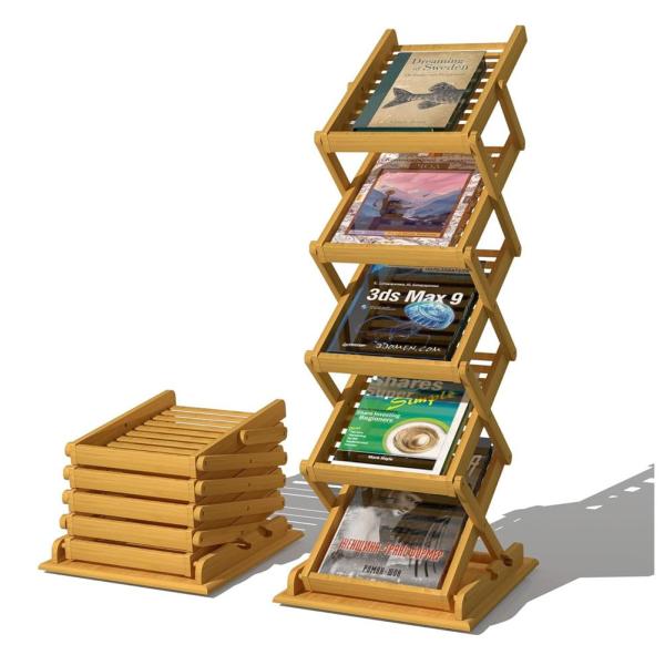 Size:A3 Jumei カタログスタンド マガジンラック 折りたたみ式 5段 竹製 片面 パンフレットスタンド カタログラック おしゃれ 雑誌ラック 組み立て不要 イベントや催事に （A3サイズ）【サイズ】A3（約）使用時：W45×D4...