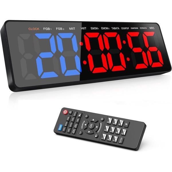 ?大型LEDタイマー? 大きなフォントと明るいLEDスクリーンにより、ジム、会議室、自宅などで読みやすくなります。フィットネス愛好家、グループトレーニング、スポーツ学生のトレーニングなどに最適です。(16.5“：長さ40cm * 高さ12....