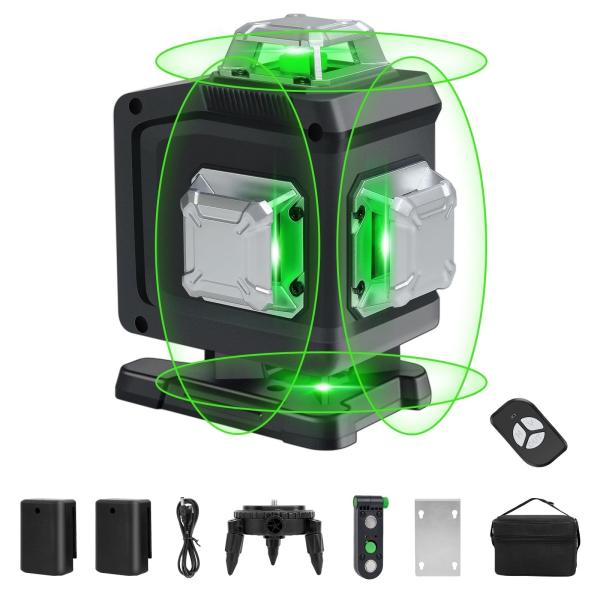Style:16ライン レーザー墨出し器、墨出しレーザー、4Dグリーンレーザー墨出し器、4x360°、水平器 レーザー ビルドとアライメント用、充電式バッテリー、リモコン、磁気回転スタンド レーザー安全基準:クラス2 16ライン 16X-A...