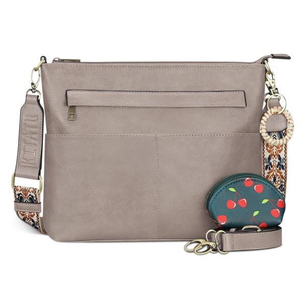 Color:グレー K I T A T U ショルダーバッグ レディーストートバッグ 斜めがけバッグ 肩掛けバッグ レディースバック大容量 軽量 通勤 旅行 かわいい 通勤 通学 ビジネス 人気 長さ調節可能 誕生日 プレゼント【素材】: ...