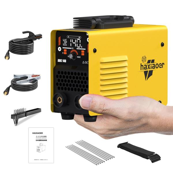 Model:ARC140 haxiaoer アーク溶接機 ARC140 小型 溶接機 100v 最大出力140A ミニポータブル溶接機 1台2役 MMA・LIFT TIG対応 液晶表示 インバーター溶接機 DIY 軽量 家庭用 初心者向け ...