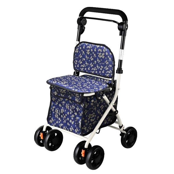 Color:ブルー YLOVABLE シルバーカー 年寄りカート コンパクト 手押し車 高齢者 軽量 歩行器 高齢者用 介護 老人 歩行車 折りたたむ 手押し車 歩行補助 老人 座れる 歩行補助 老人 座れる 3段高さ調節 ブルー【大容量収...