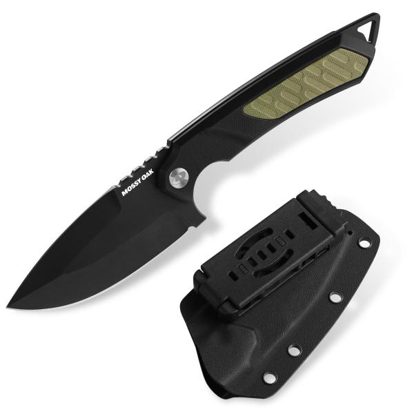 MOSSY OAK ナイフ シースナイフ D2鋼ブレード G10ハンドル フルタング構造 全長約21cm 刃渡り約10cm 黒チタン処理 DIY 登山 キャンプ 防災 釣り 【K鞘シース付き】【仕様】全長：約21cm、刃長：約10cm、本体...