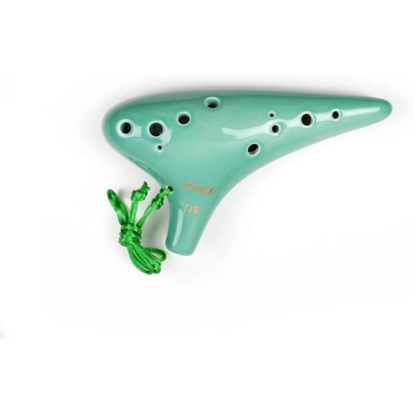 Color:グリーン TNG オカリナ 楽器 シングル [ 12穴 / アルト ] 高級 C調 AC (運指表付き) Ocarina 管吹奏 釉薬仕上げ (グリーン)本体は台湾製の高品質な12穴アルトCオカリナです。釉薬で美しい仕上がりです...