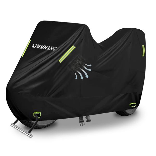 Size:XXL バイクカバー 420D超厚手 BOX対応 両側通気口付き 車体カバー 破れにくい 耐熱 溶けない 防水 オートバイカバー 警告反射テープ 盗難防止ロック穴付き 超撥水 紫外線防止 UVカット 防風 防埃 防雨 防雪 色褪せ...