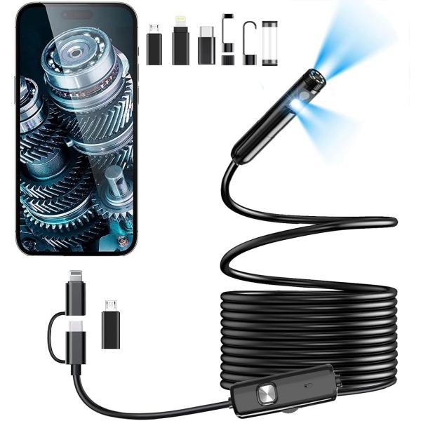 Model:デュアルレンズ 【2025最新型＆300万画素】7.8mm極細ファイバースコープ デュアルレンズ IP68防水工業用内視鏡カメラ 8+1LED付き スマホ スコープ カメラ USB フルHD マイクロスコープ (iPhone/a...