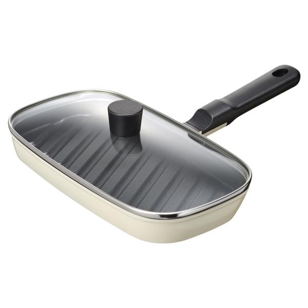 オークス レイエ Leye コンパクト おさかな ロースター 魚 焼き グリルパン ガス火 IH 対応 ガラス蓋付 1~2人前 W25×D11cm フッ素樹脂コート PFOA PFOS 不使用 LES3238今までにないコンパクトサイズの本...