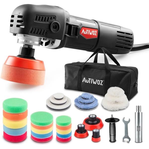 Model:KIT2 Autiwoz ポリッシャー 25/50/75mm ミニ カー シングル 電動 AC100V式 ロータリーポリッシャー 小型【延長バー付属】軽量1.75kg 研磨機 六段変速 2200-5600RPM 【車・バイクの細...