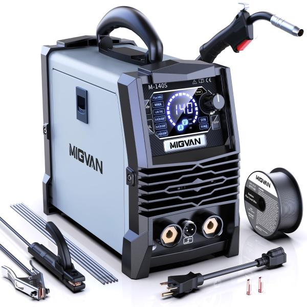Style:M140S-JP MIGVAN 溶接機 100v 200v兼用 ノンガス半自動 140A 使用率60％ 1台3役 家庭用 半自動溶接機 板厚8mmまで ノンガスMIG アーク手棒 Lift TIG 溶接 DIYの溶接初心者向け ...