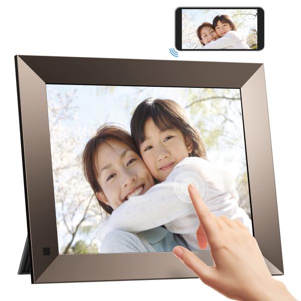 Dragon Touch デジタルフォトフレーム 10インチタッチスクリーン WiFi対応 IPS広視野角 人感センサー 16GB内蔵メモリ 磁気式スタンド付き 自動回転機能 写真動画再生/カレンダー/アラーム 良いギフト 日本語取扱説明書...