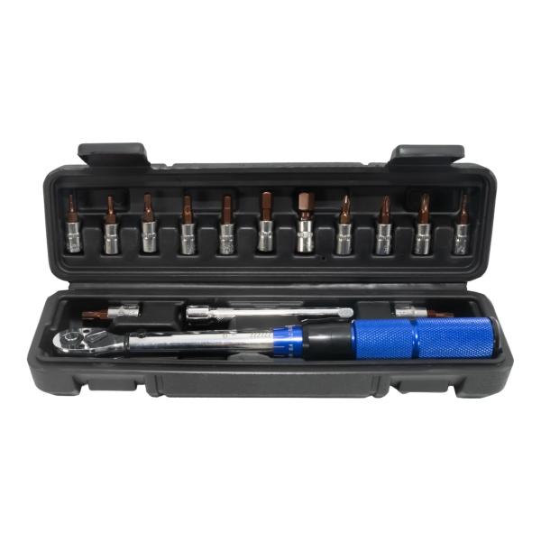 STEELMIGHT 15点 1/4" トルクレンチセット 2-24N.mトルク調整 100mm延長バー付属 自転車用 バイク 車 1/4"ビット(H2.5-H10/T20-T30/PH1-PH3) クロムバナジウム鋼 プロ用 整備工具 収...