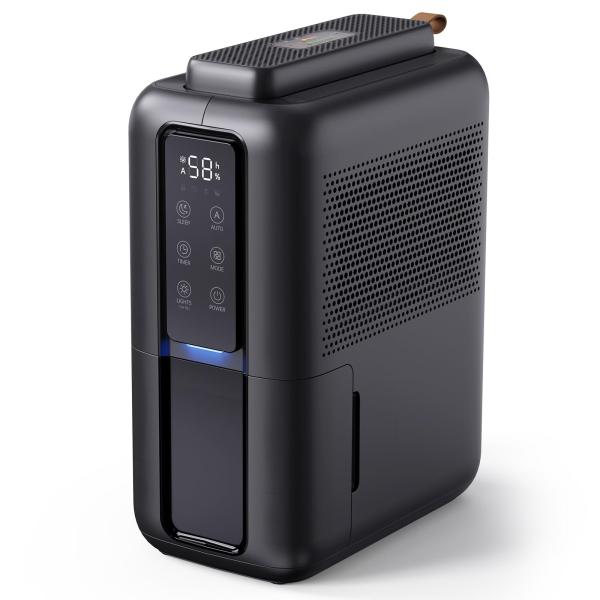 Color:ブラック Boweer 除湿機【凝縮＆物理吸湿の二重技術】無電源除湿ボックス装備 除湿器 2L大容量 タイマー付き 自動停止 強力除湿 部屋干し 湿気取り 衣類乾燥 梅雨対策 小型 コンパクト 静音 省エネ リビング/寝室/脱衣...