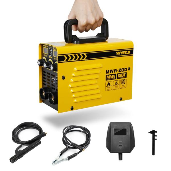 Model:MWA-200A MYYWELD 溶接機 100V アーク溶接 200A MMA 手棒溶接 ARC溶接 直流インバーター MINI超軽量 家庭用 小さなDIY 初心者に適し 日本語説明書【アーク安定化】この100V溶接機は、新世...