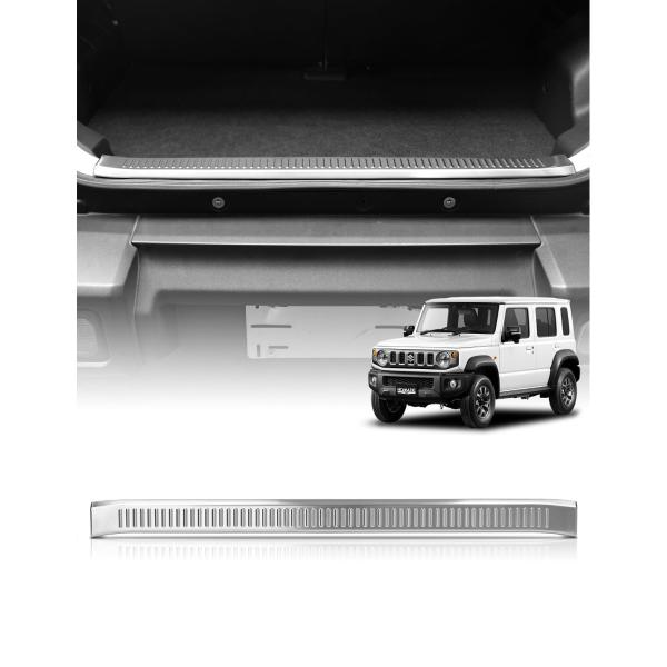 Size:シルバーテールエンドカバー AMWMORV テールエンドカバー ジムニー カスタム ジムニー リアハッチ スカッフプレート トランクステップガード ジムニーノマド JC74W D5 5ドア ジムニー アクセサリー 傷防止 プロテク...