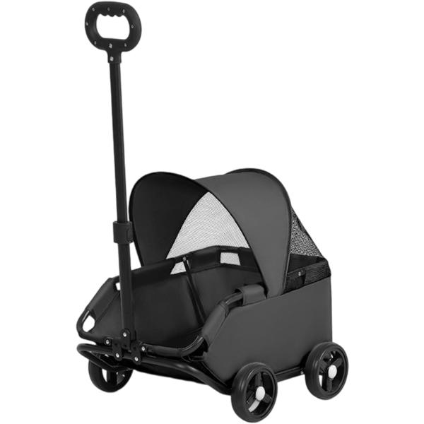 ペット用ベビーカー 折りたたみ式 犬用ベビーカー 犬 カート ペットカート 耐荷重15kg 小型中型猫犬用折りたたみ設計: 使用時は90cm×53cm×51cm、収納時は53cm×35cm×12.5cmにコンパクトに折りたたみ可能で持ち運び...