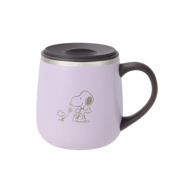 Color:パープル_Size:サイズなし BRUNO ブルーノ PEANUTS ピーナッツ スヌーピー 蓋つきステンレスマグ short 320ml 保温 保冷 真空二重構造 漏れにくい 冬用 あったか 温活 キャラクター コラボ クリス...
