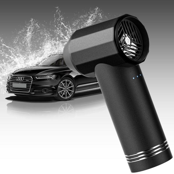 KOJIHOMU エアダスター 【爆風165m/s・12000mAh大容量バッテリー】 ブロワー 350000RPM高速回転 アルミ合金 4段階風量調整 超強力 電動エアダスター 充電式 省エネ対応 洗車/車内/PC/キーボード/家具/掃除...