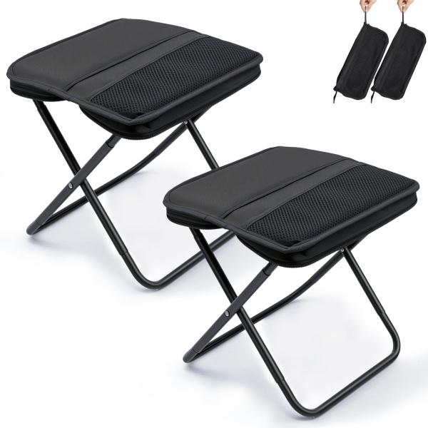 Color:2個黒色セット [大阪万博大活躍]Livelihood 折りたたみ椅子 【2個/セット】 アウトドア チェア 2in1イス→バッグ 一体型 コンパクト 超軽量 アルミ合金 ショルダー付き 持ち運び便利携帯チェア キャンプ 椅子 ...
