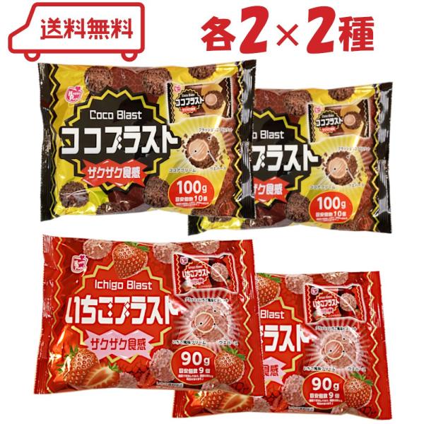 【ココブラスト】ひとくちで食べられるココアクリーム入りのボール型ウエハースに、ビスケットをまぶした一品です。サクサクとした食感とクリーミーな味わいが楽しめます。【いちごブラスト】ひとくちで食べられる濃厚ないちごチョコレートクリーム入りのボー...