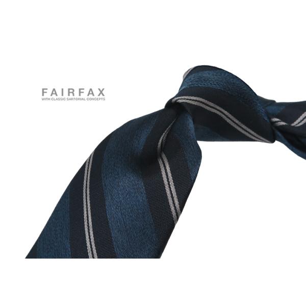 色　柄 ：杢調ネイビー地に濃紺×オフホワイトのストライプ柄素　材 ：SILK 100%大剣幅 ：約8.0cm全　長 ：約145cm　※生地の伸縮による誤差が多少ございます。生産国 ：MADE IN JAPAN　日本製・パソコンの性質上、実際...