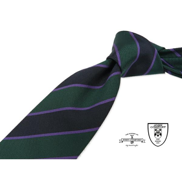 色柄 ：グリーンｘパープルラインｘブラックのストライプ素材 ：SILK 57% COTTON / 綿43%JOHN COMFORT（ジョン コンフォート）の生地は、デザインごとに織機や糸の設定を細かく調整し、英国の歴史あるファクトリーで特別...