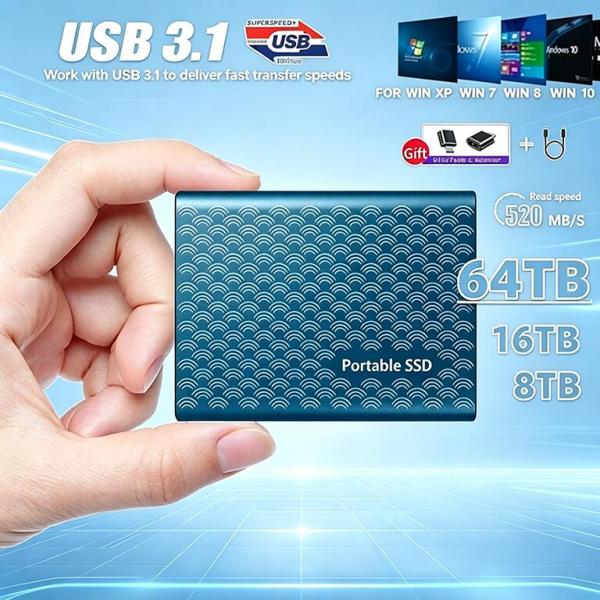 USB3.1 高速伝送対応、USB-A/USB-C 両端子互換でパソコン・タブレットはもちろんスマホにも接続可能。軽量超薄ボディで持ち運び抜群、鞄にすっきり収まり外出・出張・旅行に最適。商品内容ポータブル SSD商品特徴ポータブル SSD仕...