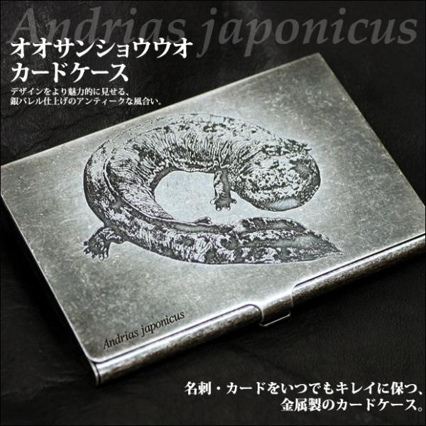 Andrias japonicus［大山椒魚］オオサンショウ好きにはたまらないカードケース。デザインはパトロン有尾類館管理人が監修しました。名刺・カードをいつでもキレイに保つ真鍮製のカードケースです。コンパクトなサイズのケースで、収納した名...