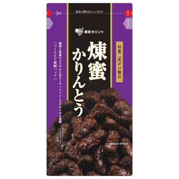 商品の説明サックリとした極太生地に東京カリント独自の蜜の二度掛け製法で蜜を絡めました。濃厚な黒蜜のまろやかな甘さと柔らかな優しい食感がお楽しみいただけます。 メーカーによるパッケージ及び内容量の変更が予告なくある場合がございます。原材料・成...