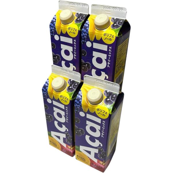 アサイーとフルーツを組み合わせた芳醇でコクのある果実感と、爽やかな後味のバランスが楽しめるアサイーフルーツミックスです。牛乳、ヨーグルト飲料、ジュース等で割って飲んでいただくのもおすすめです。 よく冷やしてお飲みください。スーパーフード　抗...