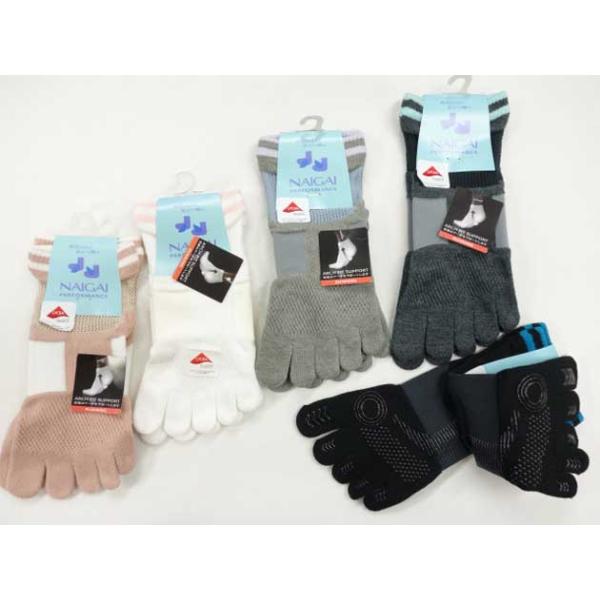 NAIGAI PERFORMANCEナイガイパフォーマンス婦人　レディススポーツソックスショートソックスアーチフィットサポート3D親指セパレート部分メッシュ編み　ワイドヒール設計抗菌防臭糸使用 サイズ 23〜25cm 素材 ポリエステル、綿...