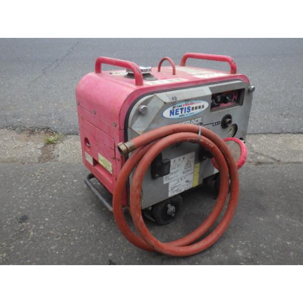 付属品：吸水ホース傷、汚れございます。動作は確認済みで始動良好、始動後も安定しており吸水、水の噴出確認出来ました。テスト用で小さいガンしかなく、7〜8MPaまでの確認しかできておりません。元々側面にホースリールのついている機種で取り外されて...