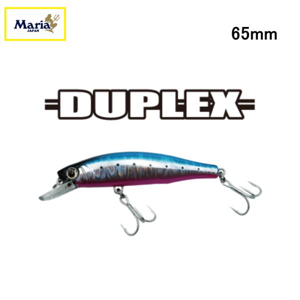 商品名：DUPLEX　デュプレックスサイズ：65mm 重量:18g フック：#6リング：#3 潜行レンジ(目安) ：50〜200cm以上シンキング 商品番号/カラー：589-962/001 イワシ644-371/003 ブルピンイワシ589...