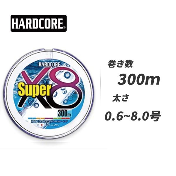 メーカー・ブランド名： デュエル(DUEL) PE HARDCORE Super  X8 300m製品形態：300ｍ巻色：5色マーキング号数：0.6号〜8.0号＜特徴＞【高い撥水性！】撥水性が高い為、水をはじきやすくストレスのない操作性を実...
