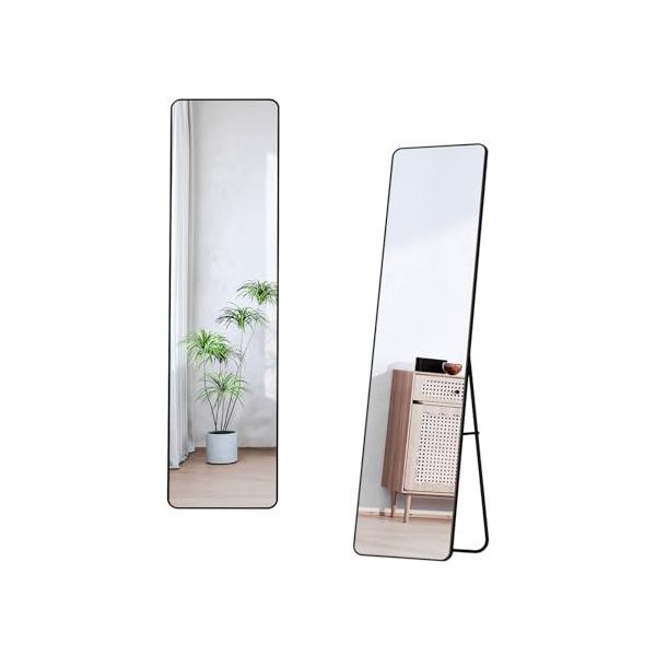 シンプルブラック/長さ144 x 幅36.5 cm/ATMRLD40150B・Color:ブラック・パッケージ個数:1・多機能デザイン精巧なフルボディミラーは、スタンドミラーと試着鏡の二重機能を兼ね備え、立てるスタイルと壁掛けスタイルが選べ...