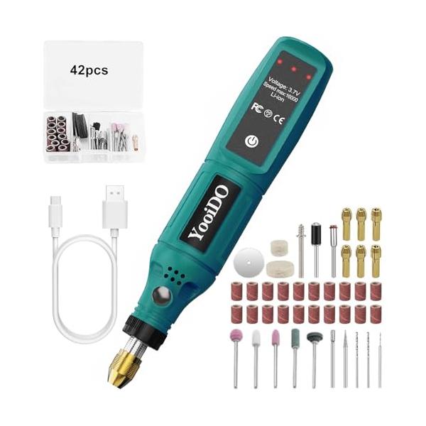 スカイブルー/-/-・Color:スカイブルー・TYPE-C充電式・コードレスリューター充電式のモデルはミニルーターコードレス式で強力なパワーがあります、DIYやホームリフォームの作業に最適です。リチウム電池を採用して、TYPE-C充電式で...