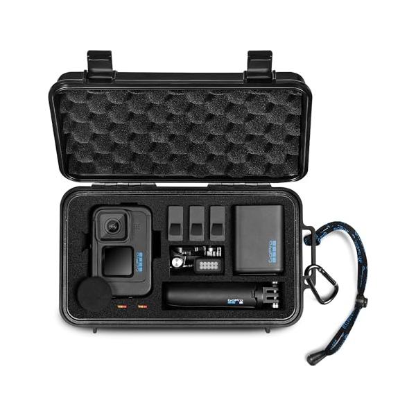 旅行、スポーツ、ハイキング、キャンプ、屋内または屋外ブラック/-/LK150-5・カスタム収納：このLekufee防水ケースには、カスタマイズされたプレカットスポンジ、調節なリストストラップ、メタルフックが付属しています。GoPro Her...