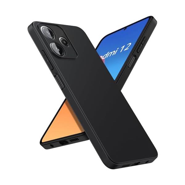 マットブラック/Xiaomi Redmi 12 5G/MJLJP-CR12・肌触りも良い&amp;マットな質感上質なTPU素材を採用し、ケースの使用寿命を延ばします。装着感と耐久性備えて、変色変形しにくくなっています。シルクのように上品でマ...