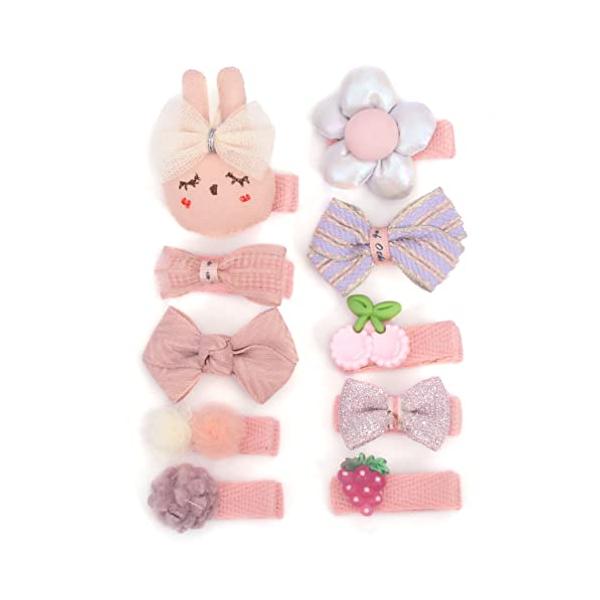 ピンク+グレー/-/-・Color:ピンク+グレー・セット内容：10個セット・前髪留め薄毛もしっかりキャッチします。・淡い色合いのヘアクリップなのでコーディネートもしやすく、おしゃれ感をUPさせてくれます！・クリップには金具が直接当たらない...