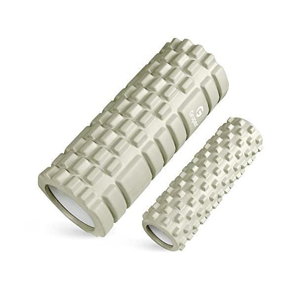 グレージュ/-/Y1・Color:グレージュ・全身に対応：お得な大・小2個セット大きいフォームローラー：長さ33cm×直径14cm 小さいフォームローラー：長さ30.7cm×直径9.7cm フォームローラーは2個セット、サイズが違うので、身...