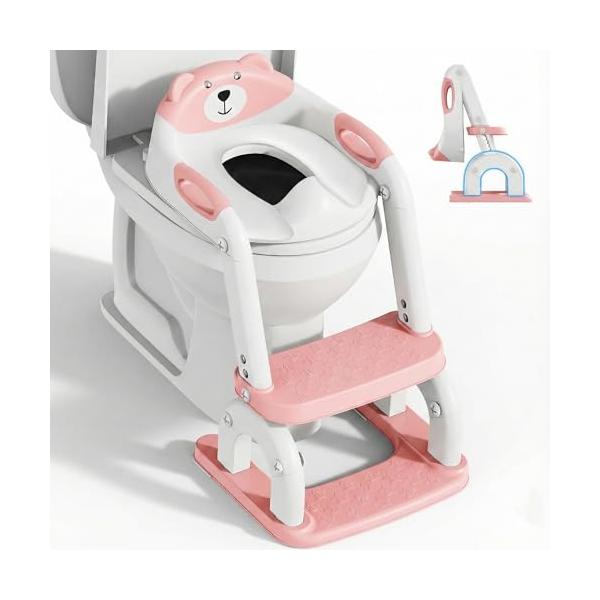 ローズ3段。ピンク/-/KY-KT235・Style:ローズ3段。・パッケージ個数:1・調節で多用途:この子供用便座には8つの穴位置が調節な階段があり、この2イン1便座は、お子様の快適さとニーズに合わせて調整できます。 お子様の便座として、...