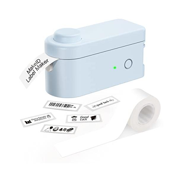 ラベルで美妙な生活を作ろ・青だ  L1-A・ポータブルラベルプリンターBluetooth技術を使用し、無料でMAKEID-Lifeアプリを介して、手軽に幅16mmカスタマイズラベルを作れる。MakeIDラベルライターは、プレカット/連続/ク...