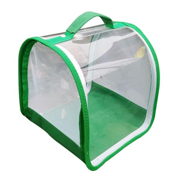折りたたみ式F 緑辺 透明PVC20*20*20CM/-/DTN・Color:F 緑辺 透明PVC20*20*20CM・パッケージ個数:1・昆虫の生息地昆虫ペット、植物、換気を愛する、特定の爬虫類虫取り網の素材も丈夫で、爬虫類と蝶などの繁殖...