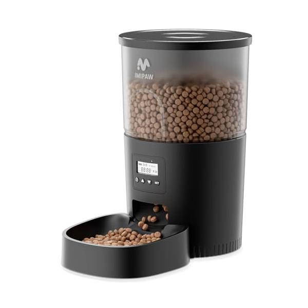 モダンシルバー/3 L タイマー式 6 食/IMIPAW-BOWL・SetName:3L-ブラック・パッケージ個数:1・猫用自動給餌器 1日6回まで定時定量給餌1-6回の自動設定で愛猫の健康管理を徹底。5g〜100gの精密調整がな自動給餌器...