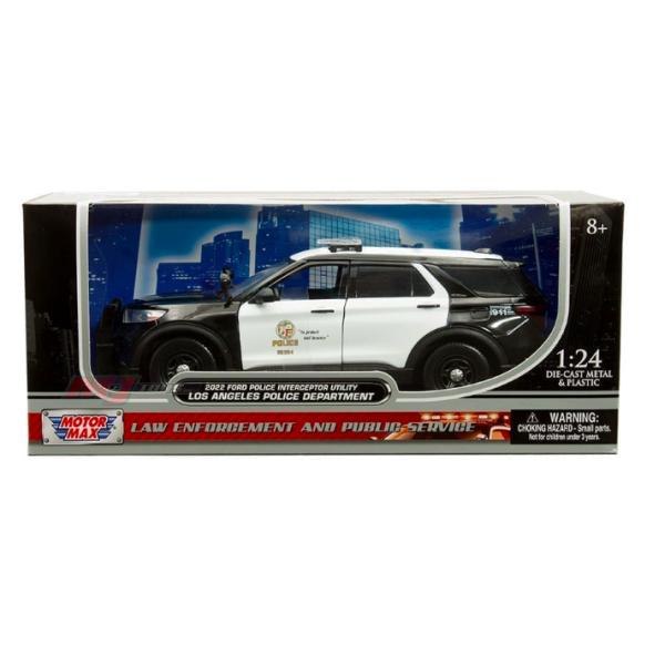 車種：2022年 フォード ポリス インターセプター ユーティリティ ロサンゼルス警察 メーカー：Motormax モーターマックススケール：1:24素材：ダイキャスト、プラスチック・世界の名車（クラシックカー、スーパーカー）をリアルに再現...