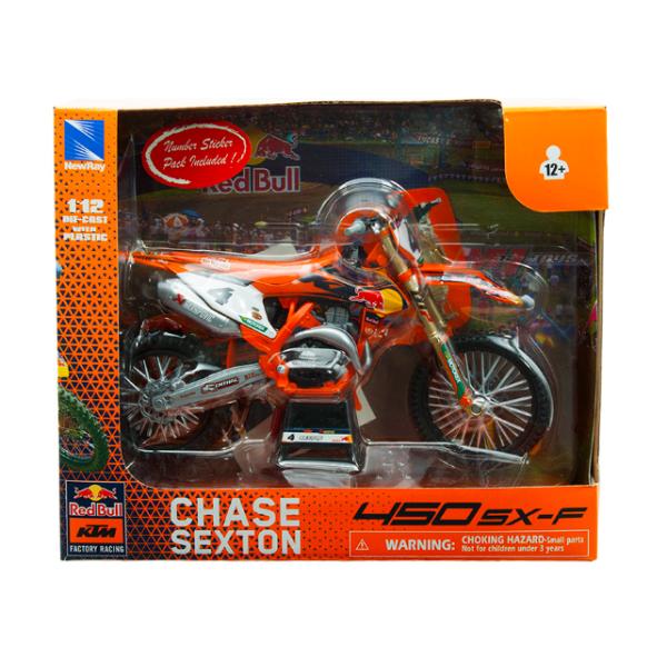 1:12ニューレイKTM 450 SX-F #4 チェイス セクストンsuper cross スーパークロス バイク モトクロス インテリア おもちゃ プレゼント