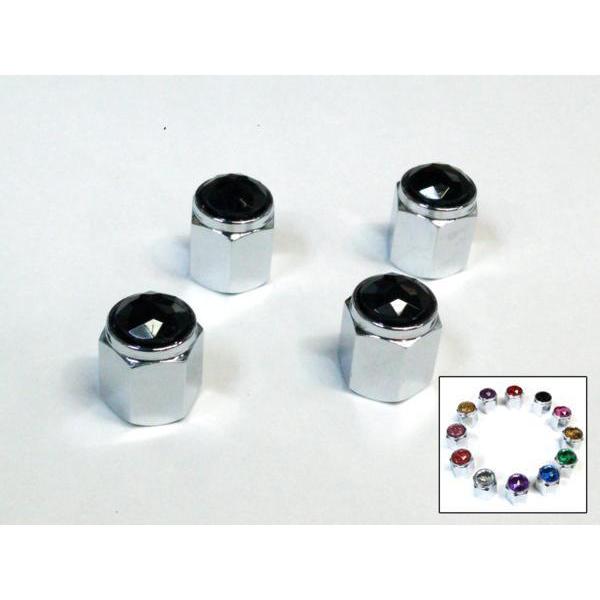 （株）ミックのエアバルブキャップカスタムアクリルストーン仕様：ブラック1個の価格です。（出品商品写真には4個載せていますが、出品価格は1個の価格です。）株式会社ミックオリジナル商品■ベースとなるキャップ■日本製クロームメッキ全長11mm六角...