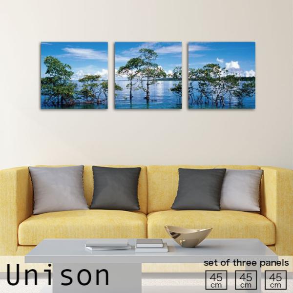 ※必ずご確認下さい。【商品種類】ファブリックパネル【商品サイズ】45cm × 45cm/3枚セット【付属品】簡易説明書/パネル用金具プレート6枚（ネジ付き）/吊り糸【商品説明】木枠にデザインを印刷した生地を貼り付けた自社オリジナルのファブリ...