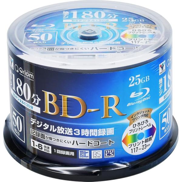 「商品情報」●お得なブルーレイディスク50枚スピンドルセット●フルハイビジョン録画対応、鮮やかな感動を美しく録って安心保存●1回録画用●記憶容量:25GB(片面1層)●6倍速記録対応●3時間のフルハイビジョン映像をしっかり録画●優れた互換性...